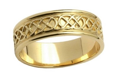 Spotlight On - Celtic Closed Knot Yellow Gold Wedding Band - Rings from ...