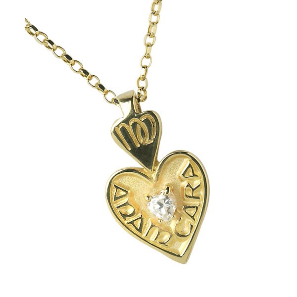 My Soul Mate Small Stone Set Gold Pendant - Celtic Necklaces & Pendants ...