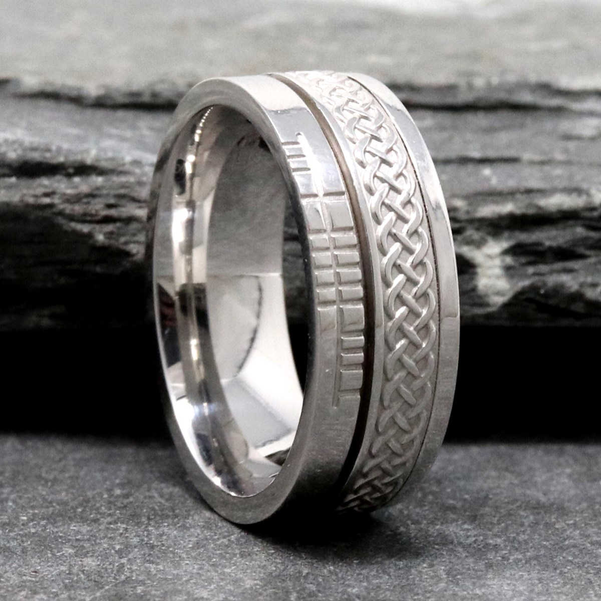 Celtic Knot Faith White Gold Band - Celtic Wedding Rings - Rings from ...