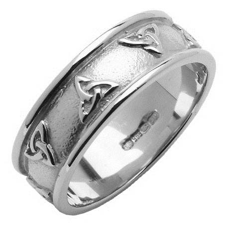 Trinity Knot White Gold Wedding Band - Rings from Ireland