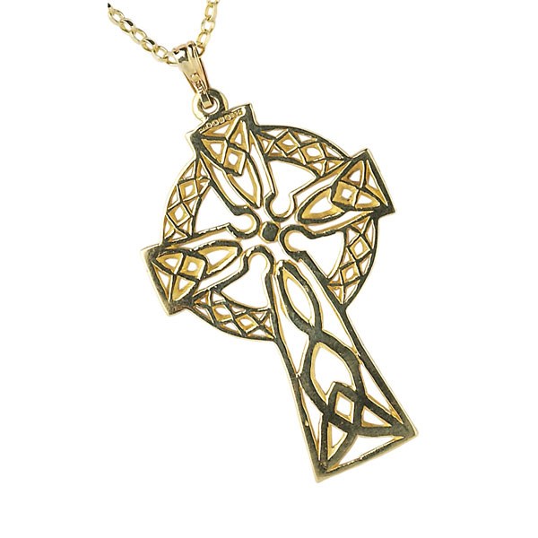 Large Filigree Yellow Gold Celtic Cross - Rings from Ireland