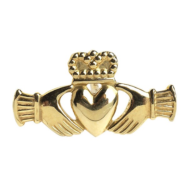 Claddagh Straight Yellow Gold Tie Tac - Rings from Ireland