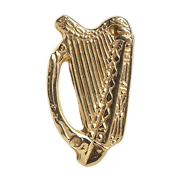 Harp Yellow Gold Tie Tac - Rings from Ireland
