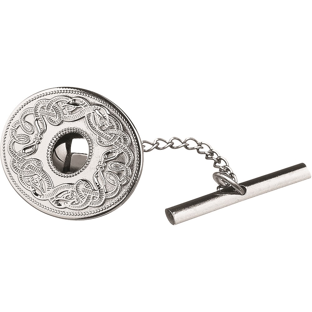 Celtic Warrior Oval White Gold Tie Tac - Rings from Ireland