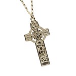 Kells Saint Patrick & Saint Columba High Cross Yellow Gold Necklace ...