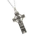 Kells Saint Patrick & Saint Columba High Cross White Gold Necklace ...